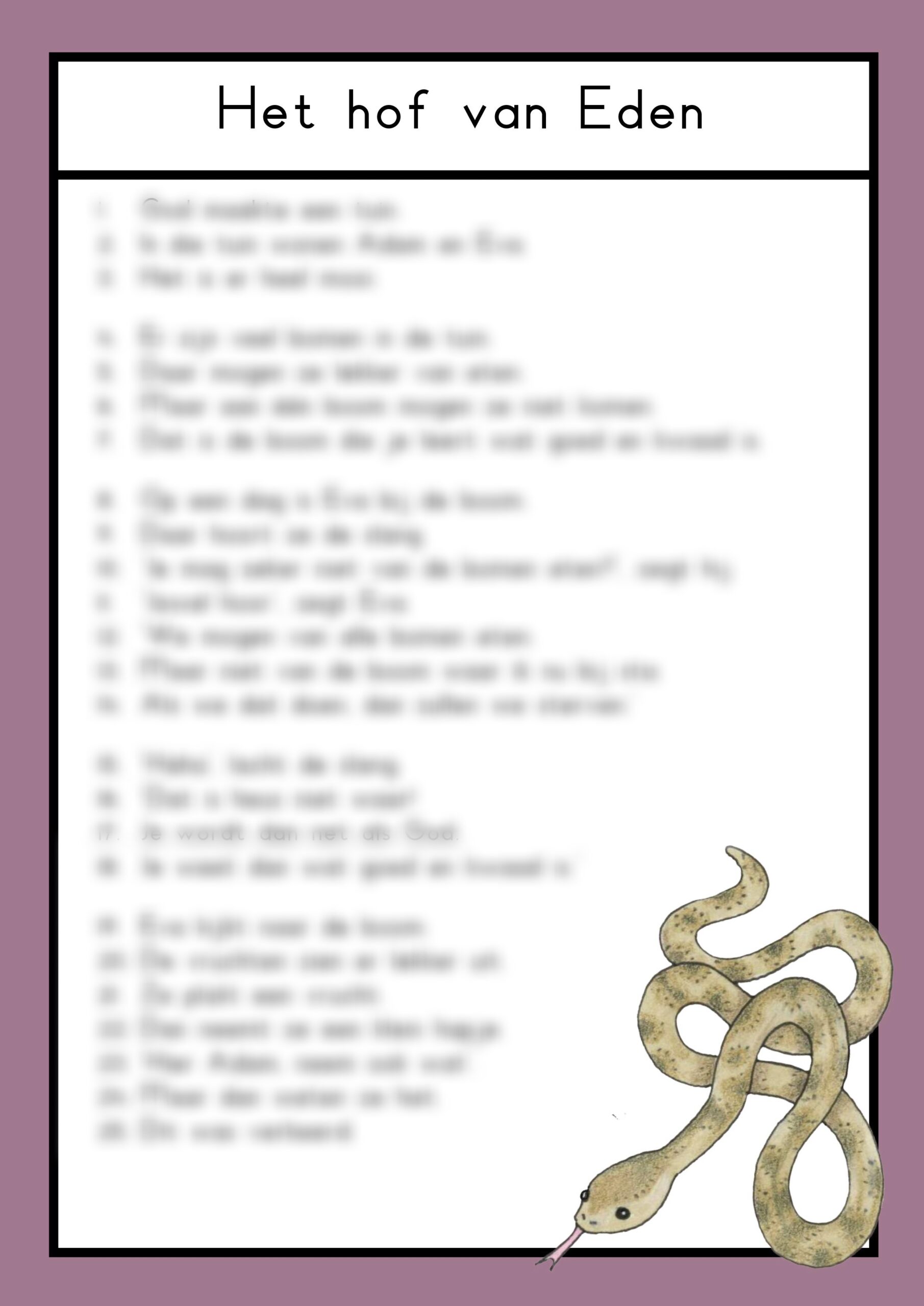 Leestekst: Het hof van Eden (E3) – leesteksten.nl